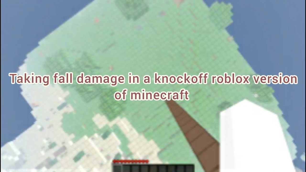 Taking fall damage in the roblox version of minecraft - YouTube