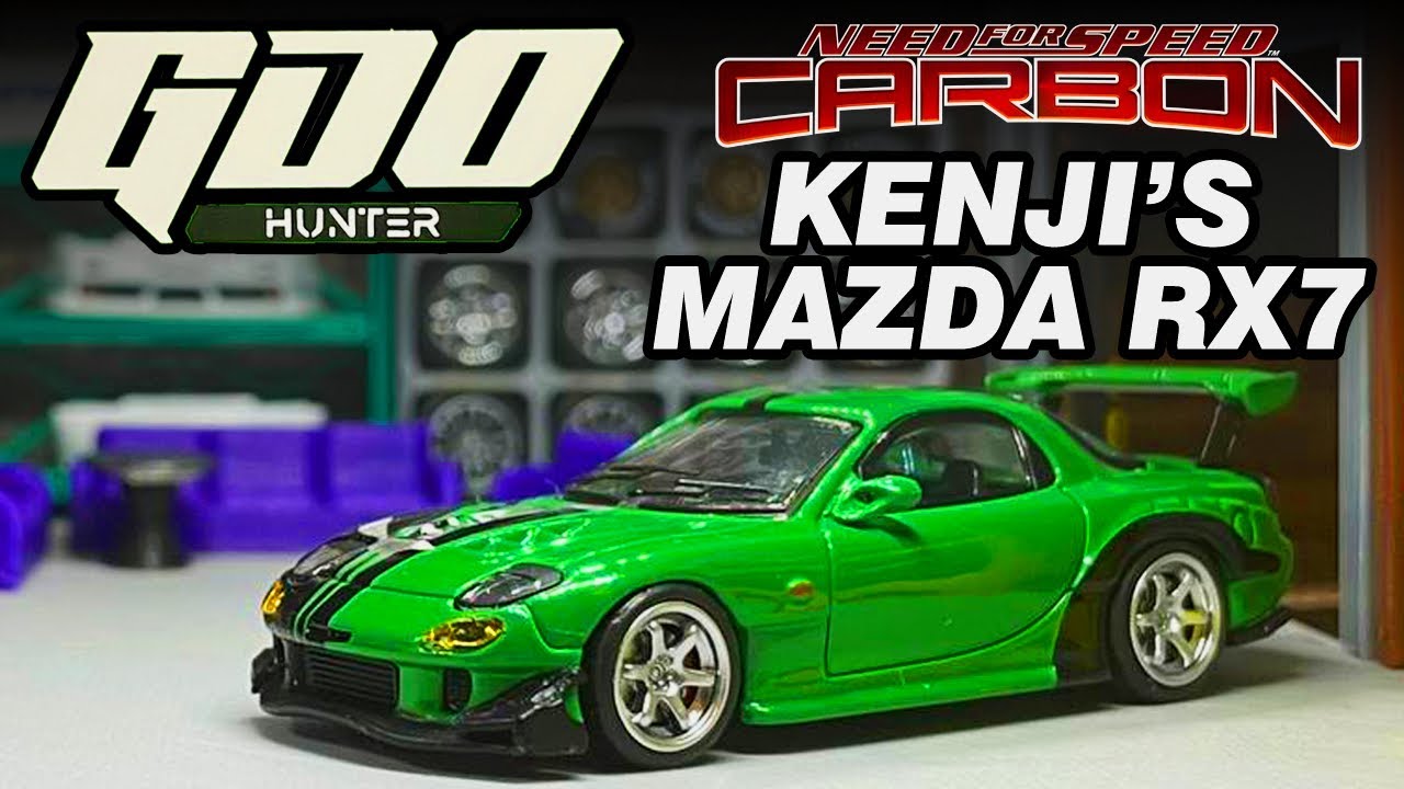 Unboxing & Showcase GDO Hunter 1/64 Kenji’s Mazda RX7 (NFS Carbon Tuner Boss Car) - YouTube