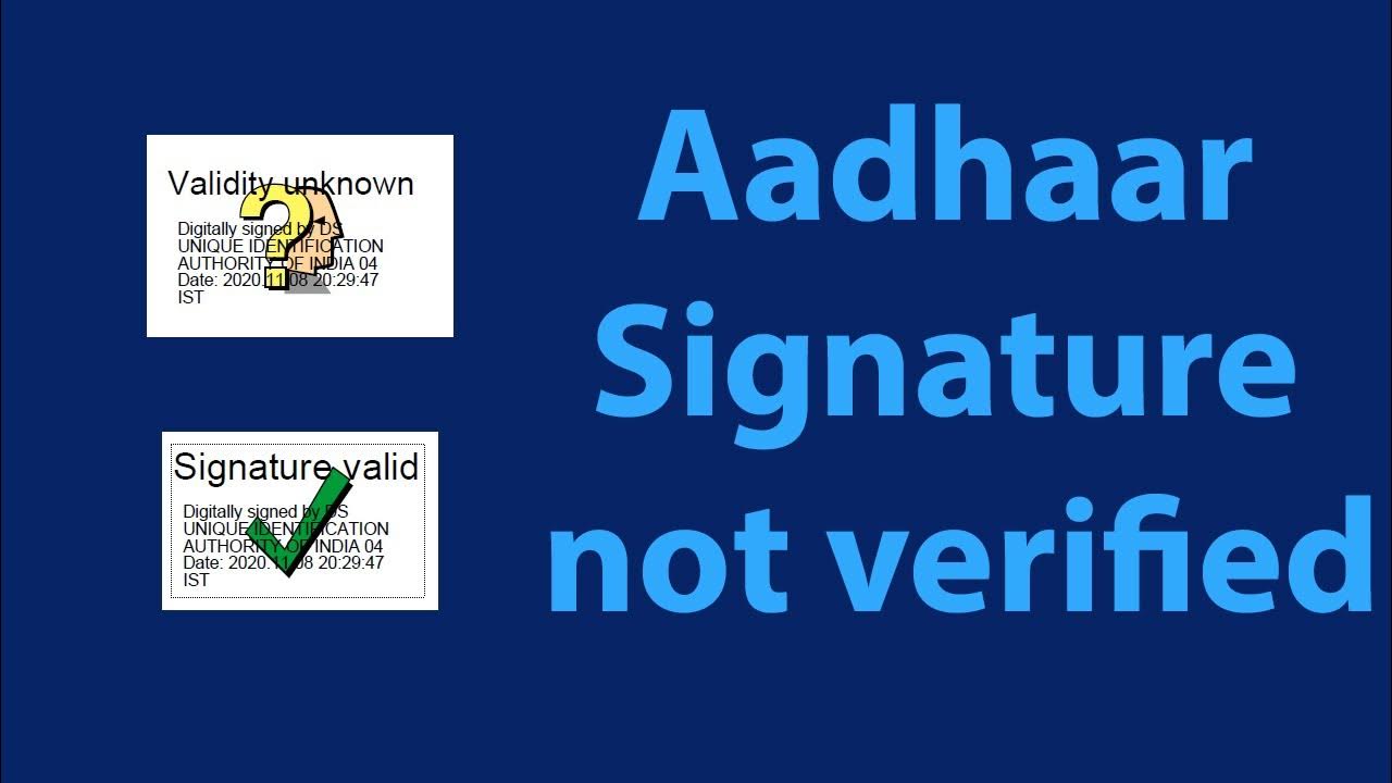 How To Verify Aadhar Card Signature Aadhar Signature Not Verified