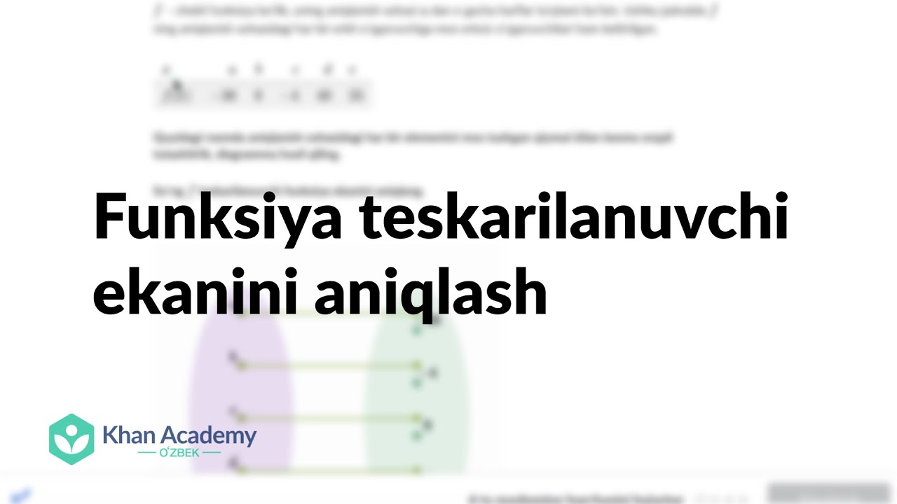 Funksiya teskarilanuvchi ekanini aniqlash | Funksiyalar | Algebra 2 ...