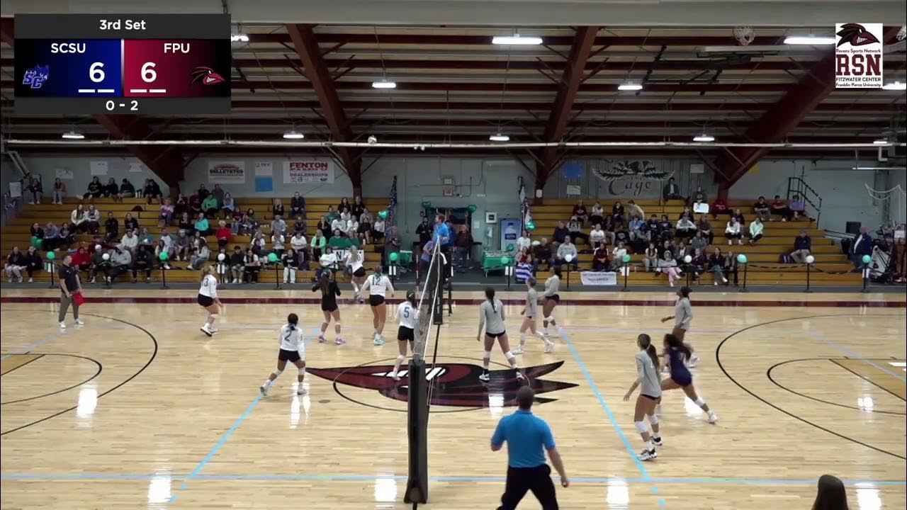 SCSU Volleyball Highlights vs Franklin Pierce University - YouTube