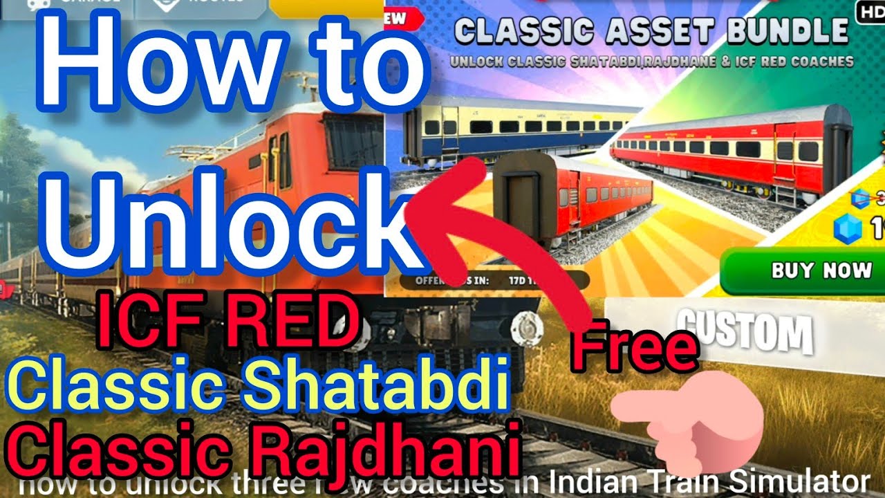 Free Unlock Icf Red Classic Rajdhani & Classic Shatabdi Coach in Indian ...