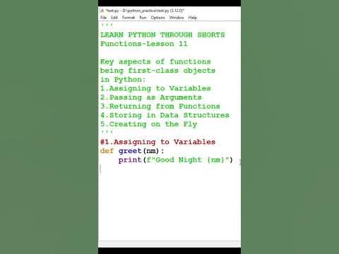 how functions are first class objects in python #shorts #python #pythonfunctions - YouTube