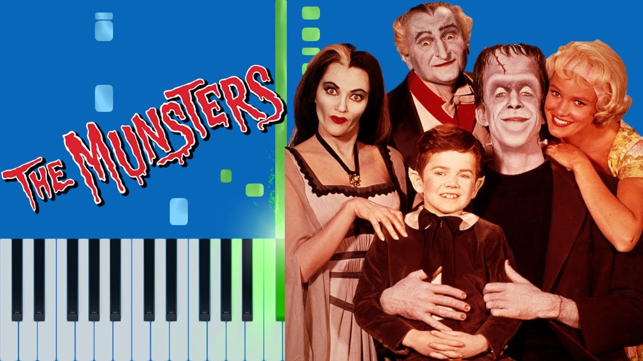 The Munsters Theme Song EASY Beginner Piano Tutorial 4K - YouTube