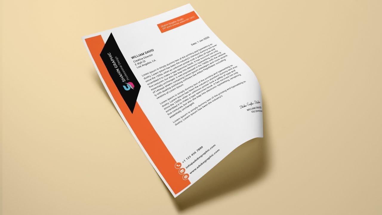 Best Letterhead Design Photoshop Tutorial - YouTube