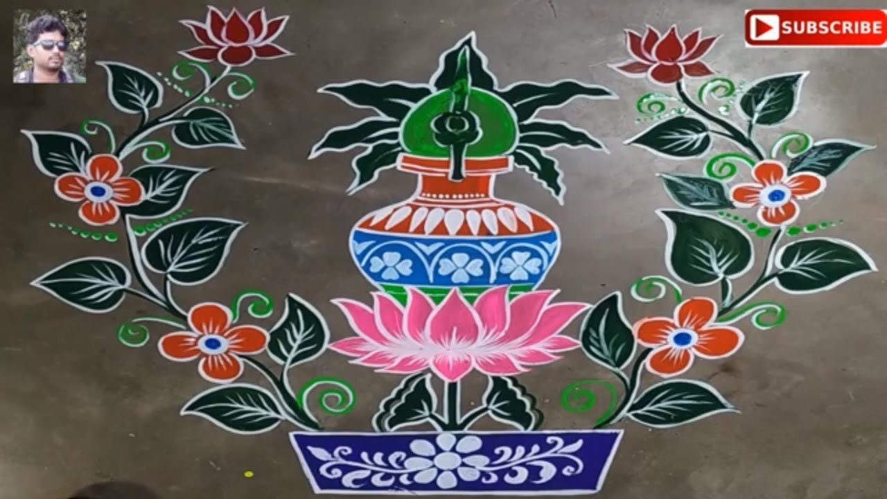 chhat puja alpona & rangoli designs - YouTube