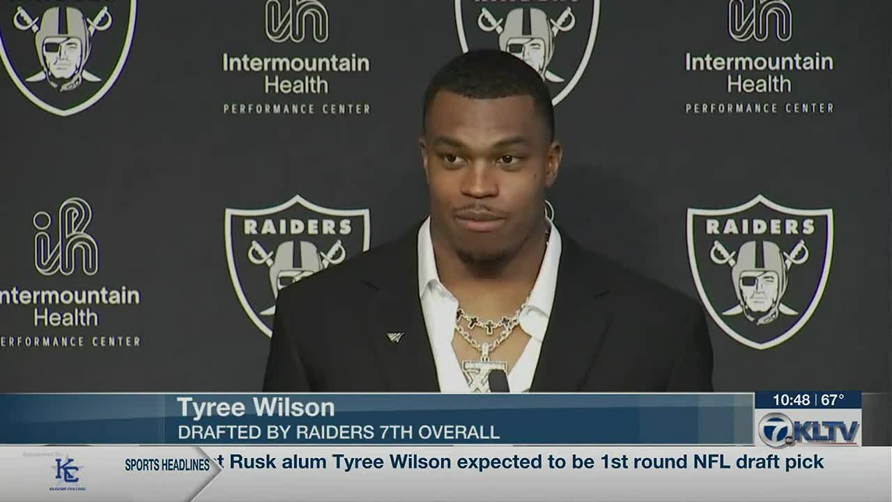 Tyree Wilson holds first presser as a Raider’s player - YouTube