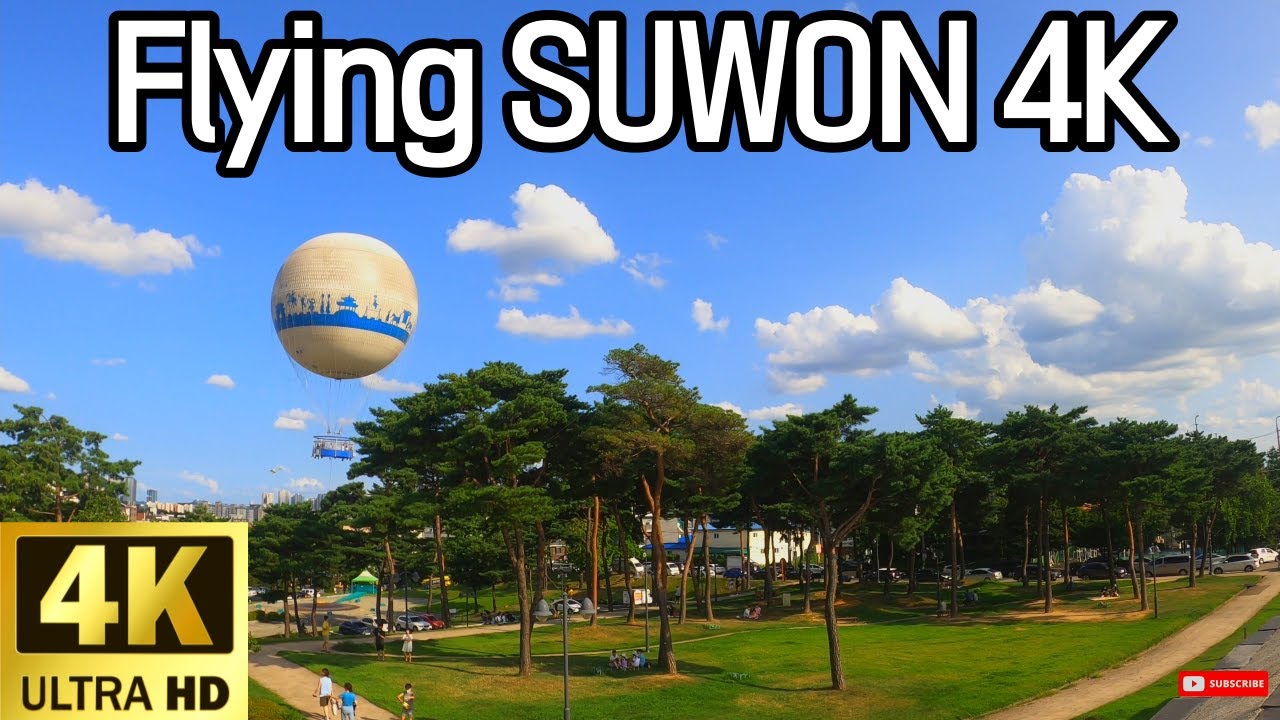 [4K] Appreciate Flying Suwon(Helium Balloon) with Claer Sky. South ...