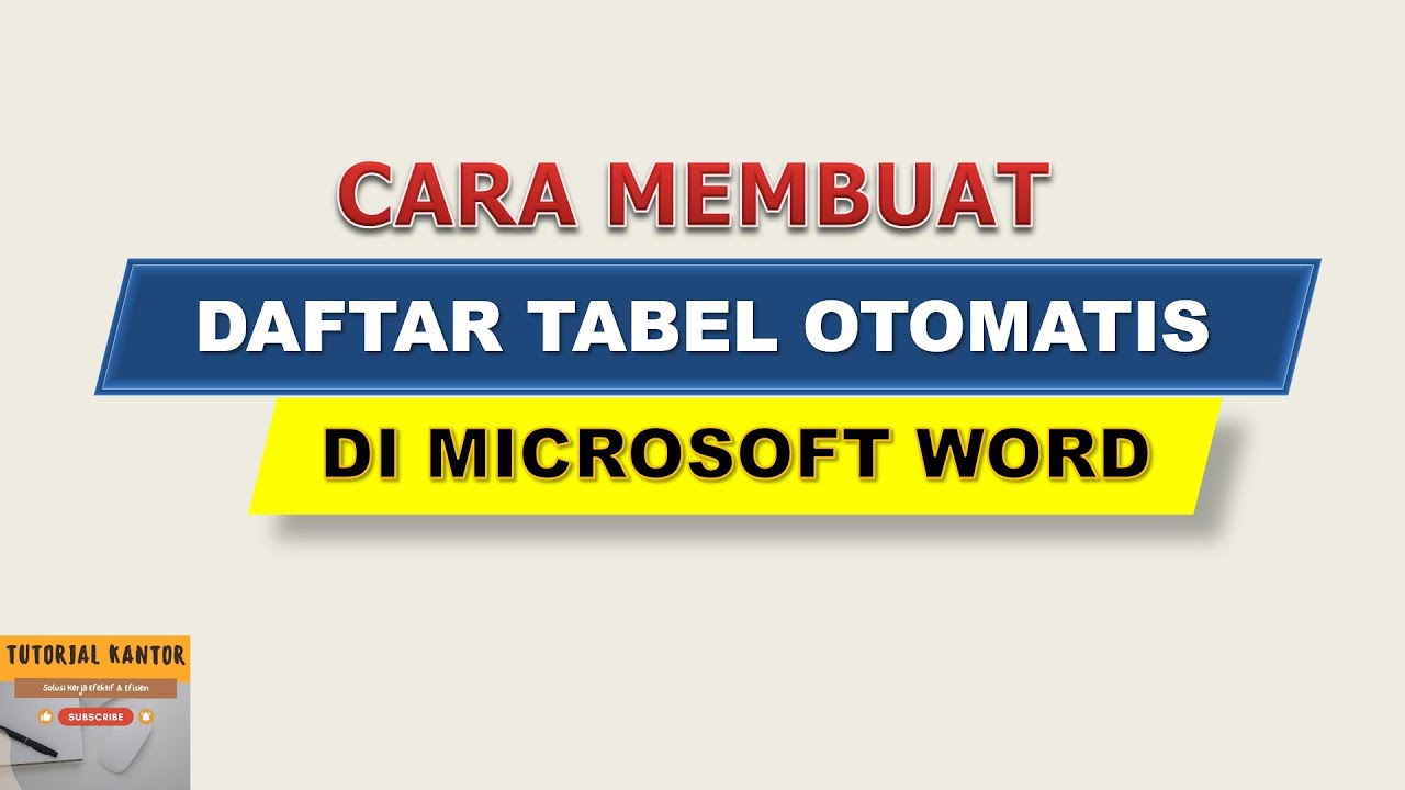 Cara membuat daftar tabel otomatis di Microsoft Word - YouTube