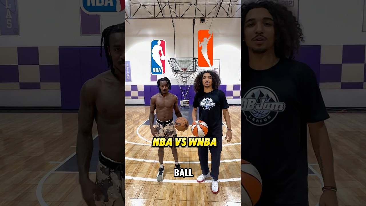 NBA ball VS WNBA ball👀 #basketball #dunk #nba #hoops #hooper #funny # ...