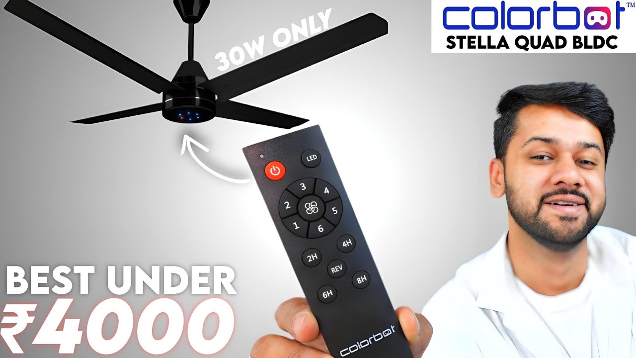 Colorbot Stella Quad BLDC Fan Review | Best Ceiling Fan Under 4000 with ...