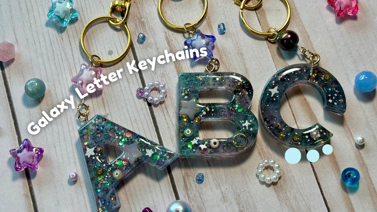 How to Make Galaxy Resin Letter Keychains | Resin Art - YouTube