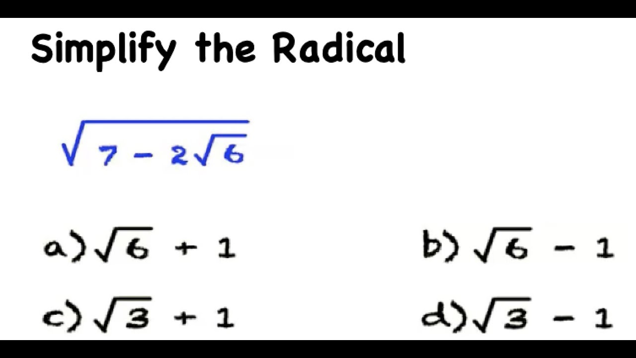 SAT 1 - Square Root and Radicals - YouTube