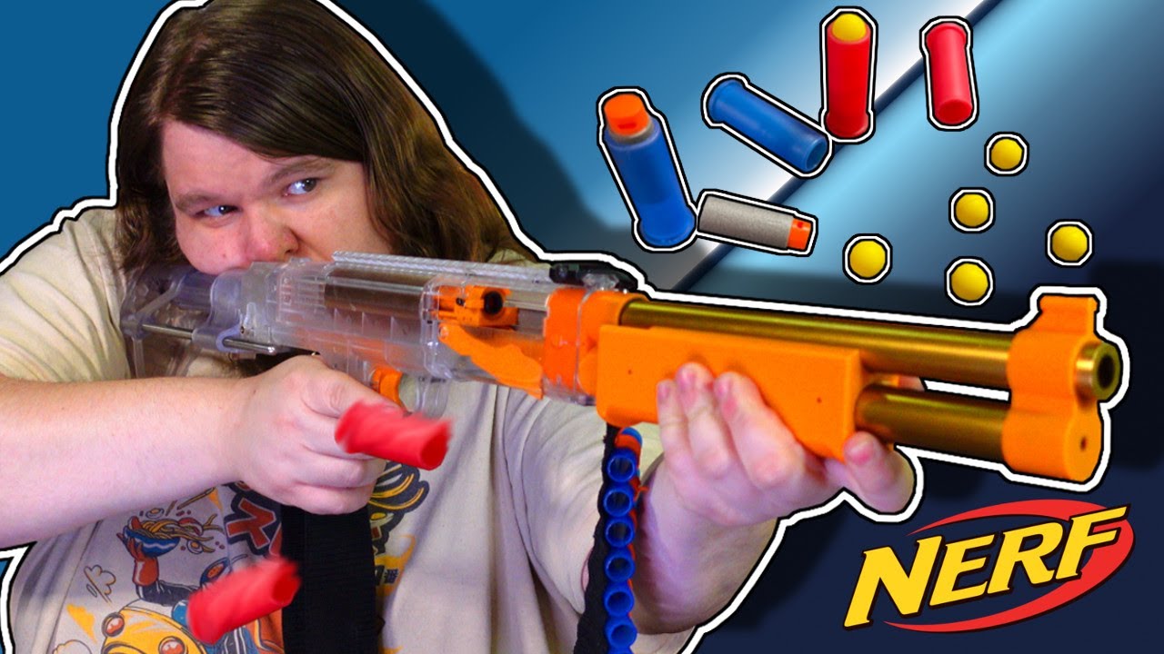 NERF BUCKSHOT: The Mechanically Realistic NERF SHOTGUN (Mini NERF Rival ...
