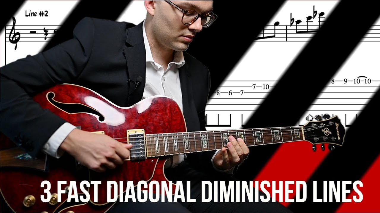 3 FAST Diagonal Diminished Lines Through all 5 Positions on Guitar ...