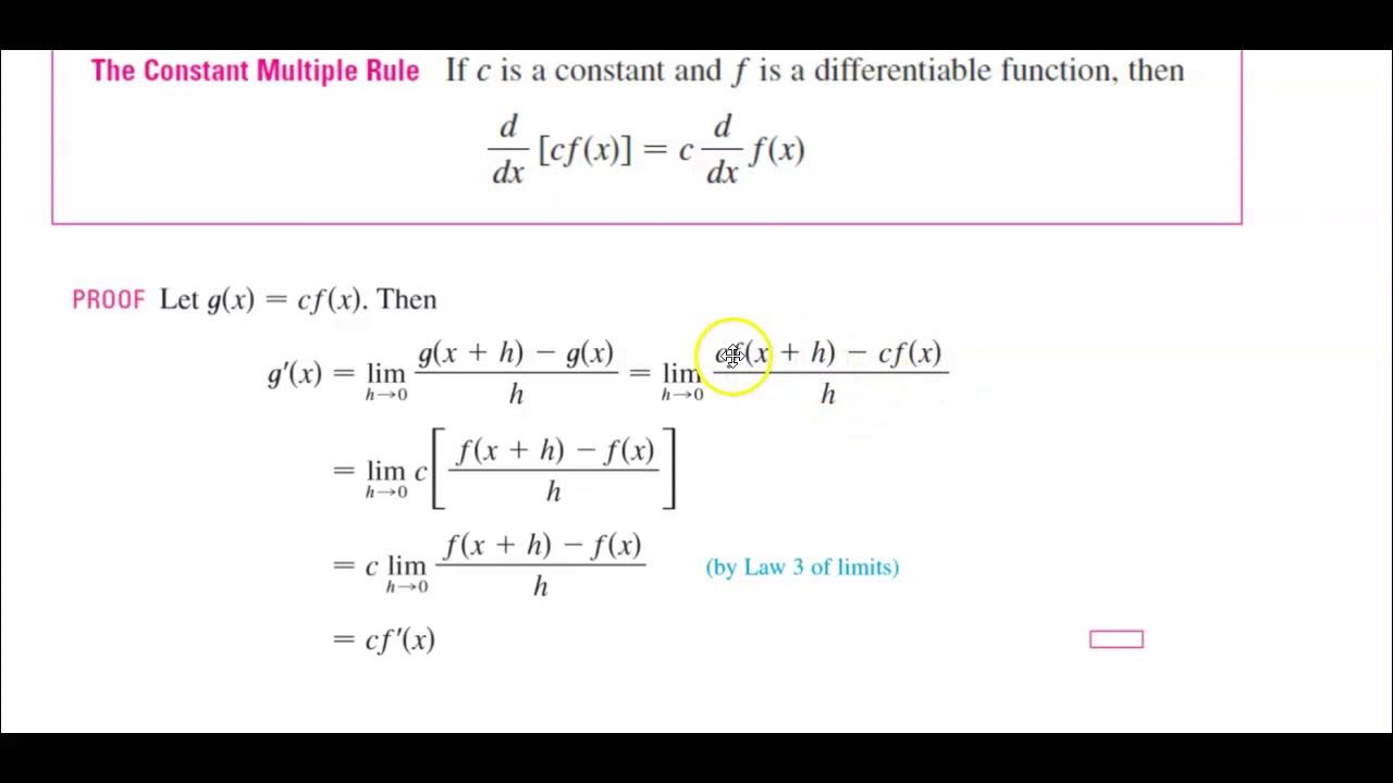Math 1A 3.1 The Constant Multiple Rule - YouTube