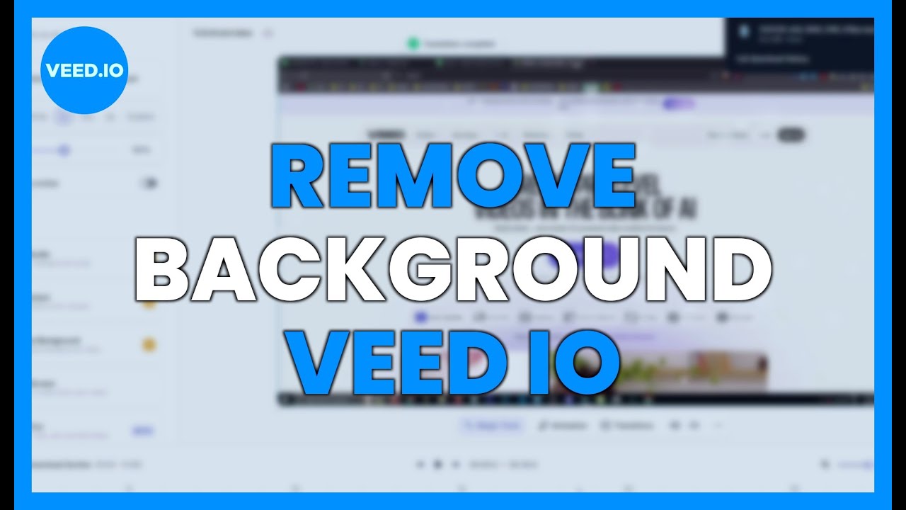 REMOVE BACKGROUND with VEED IO: Eliminate BACKGROUND with AI - YouTube