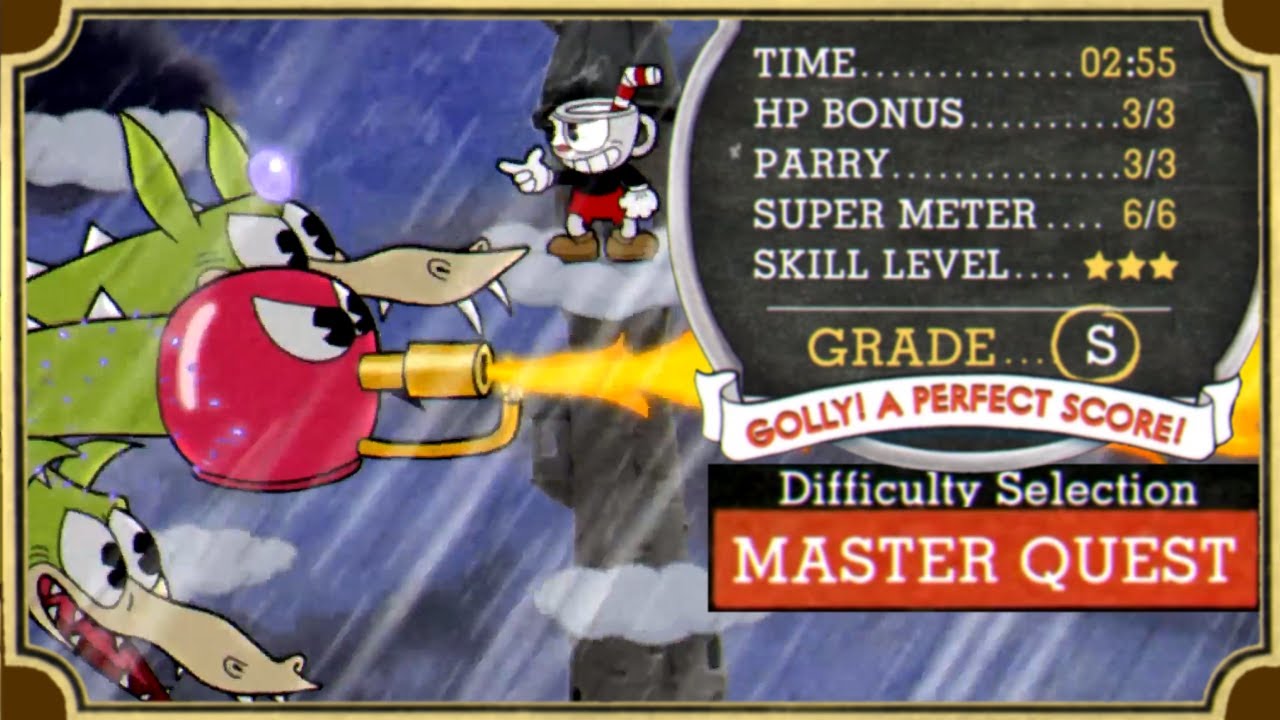 Cuphead: Master Quest / Hitless / Grim Matchstick / S-Rank / Mod / 2:55 ...