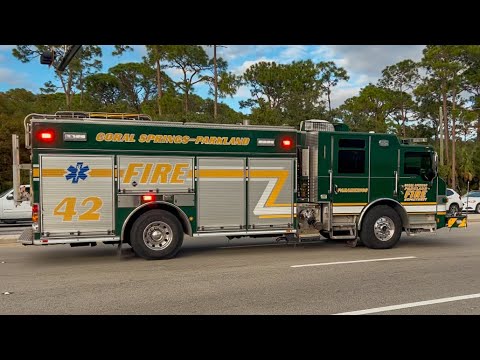 Coral Springs - Parkland Fire Rescue Engine 42 and Rescue 42 Responding ...