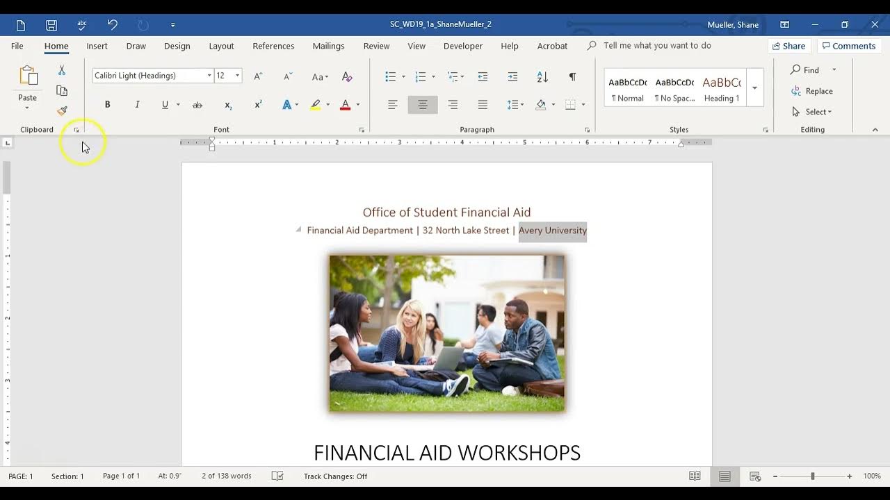 Word-Module 1: SAM Project 1A - YouTube
