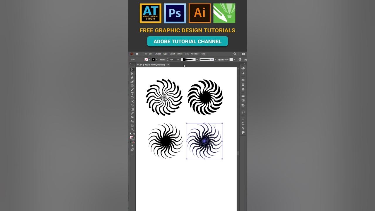 Adobe illustrator Rotate tool art for Designer - YouTube