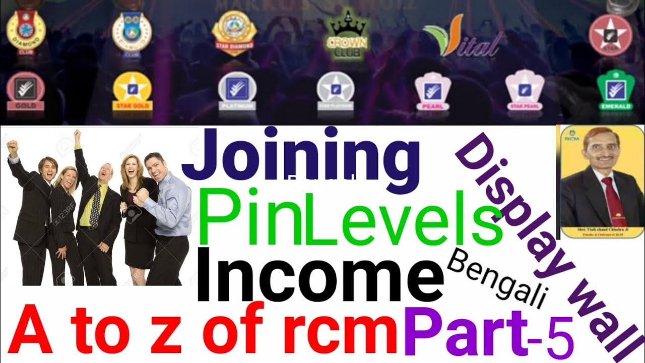 RCM PIN LEVEL(BENGALI PART- 5)BEGINAR TO DIAMOND|RCM BUSINESS JOINING ...