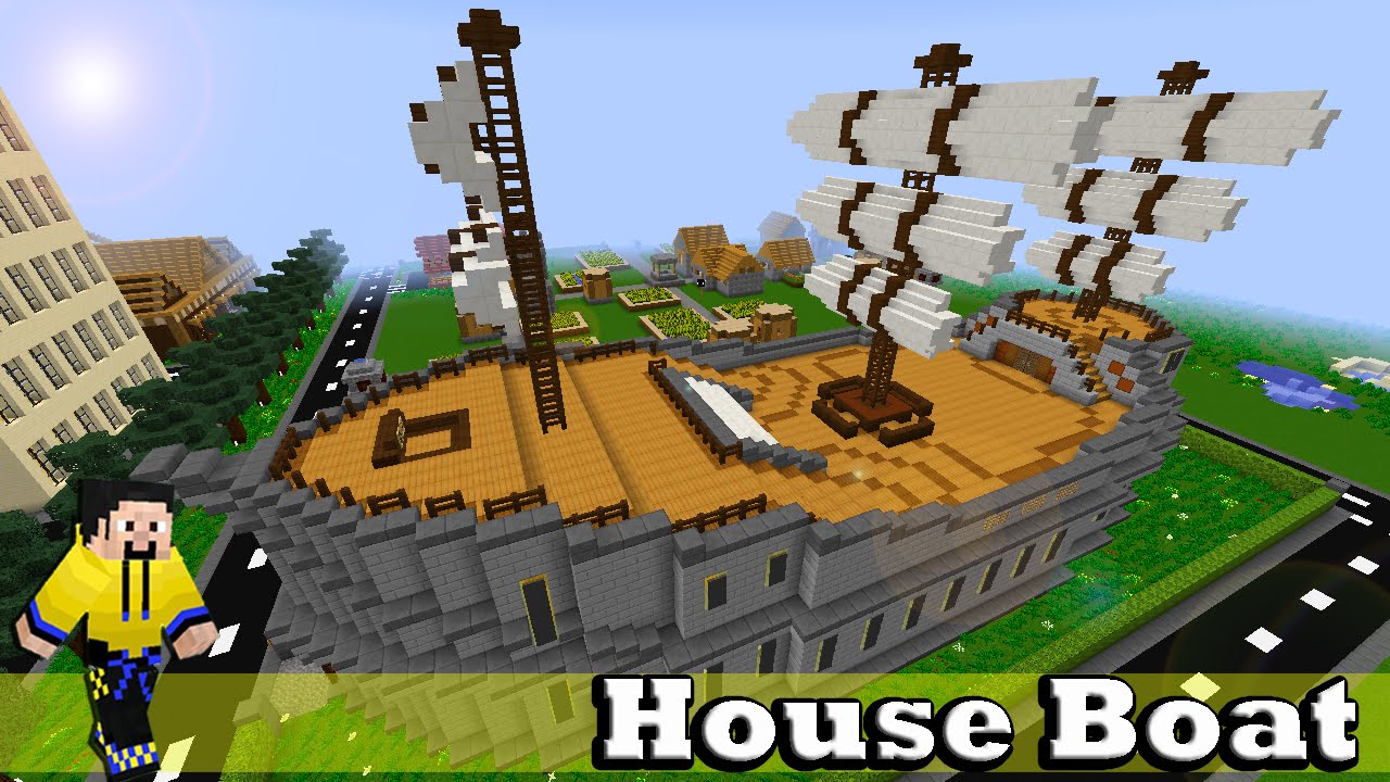 Minecraft House Boat - YouTube