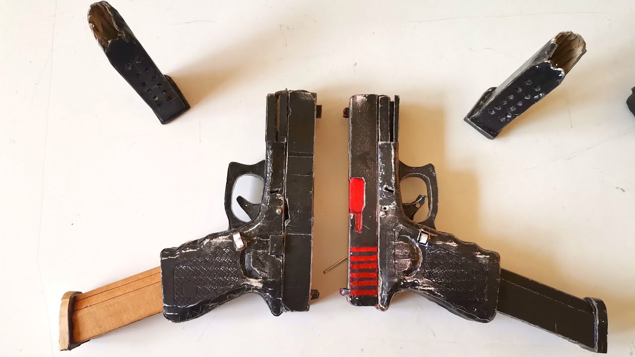 cardboard toy gun diy - YouTube
