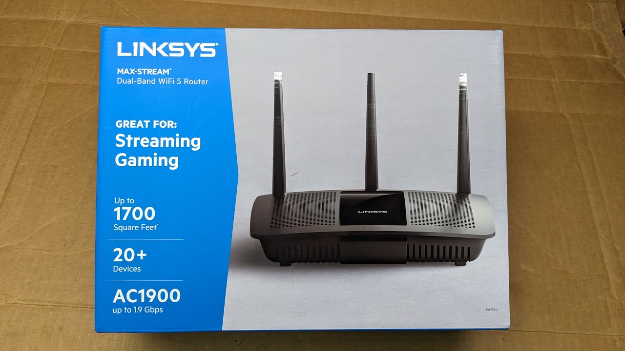 Linksys AC1900 EA7450 Max-Stream Dual-Band WiFi 5 Router unboxing from ...