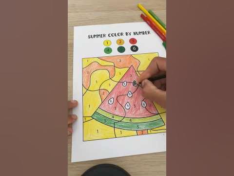 Watermelon Color By Number | Summer Coloring Pages | #kindergarten # ...