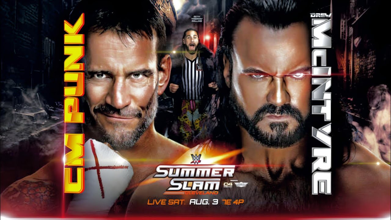 CM Punk Vs Drew McIntyre Guest Referee Seth Rollins At SummerSlam🥵 ...