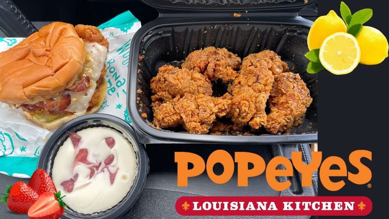 Popeyes Crispy Golden BBQ Chicken Sandwich Combo, Honey Lemon Pepper ...