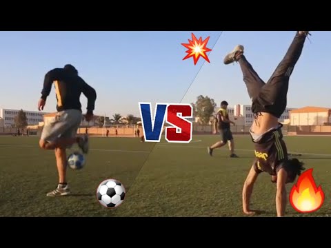 Football Freestyle VS BreakDance - YouTube