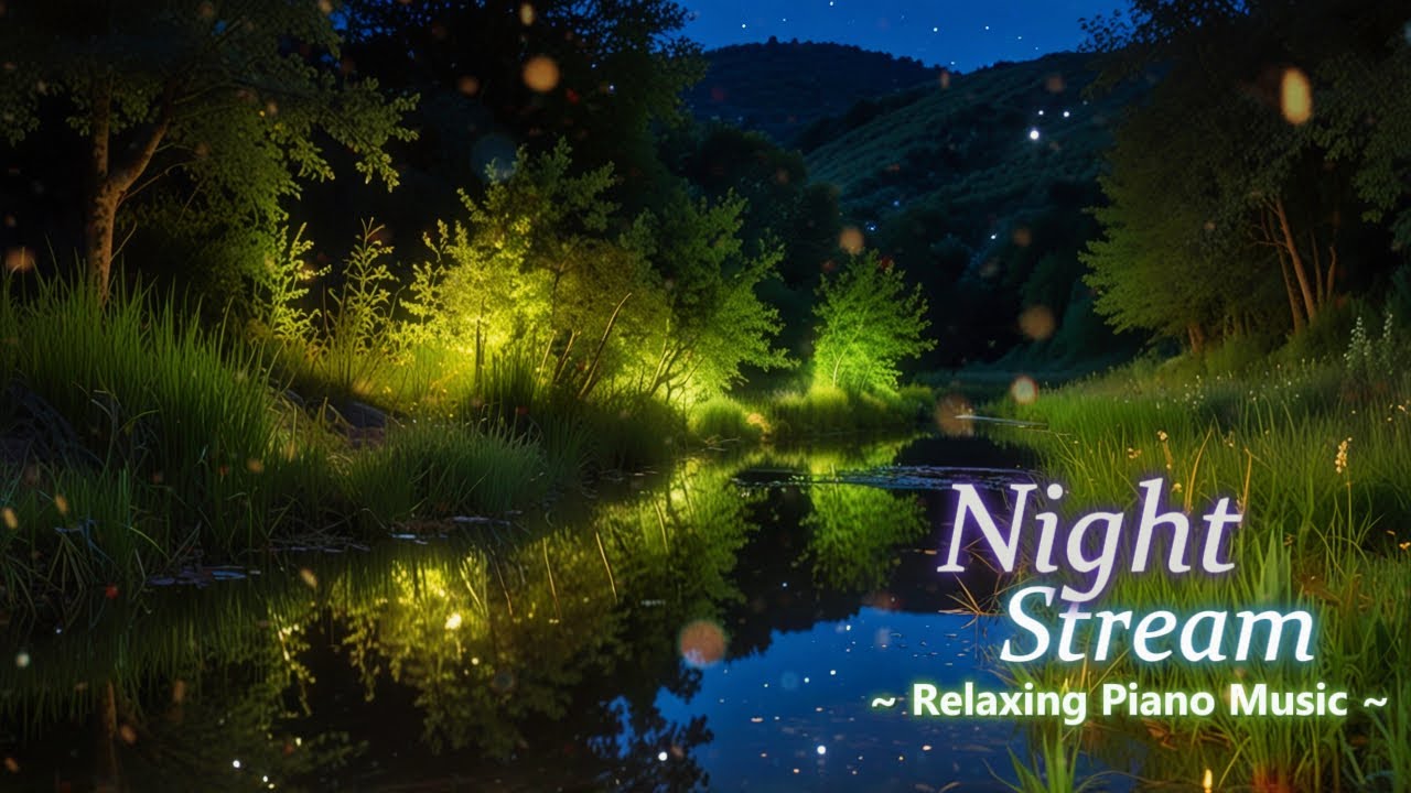 The Tranquility of a Stream in the Countryside at Night - YouTube