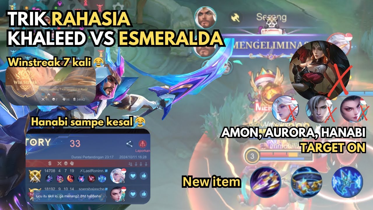 RAHASIA KHALEED VS ESMERALDA | Best build item khaleed October 2024 ...