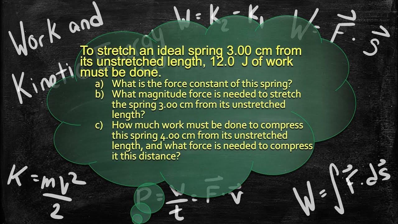 Physics Problem- Work and Energy - Springs and Varying Forces - Solving for k, Force and Work ...