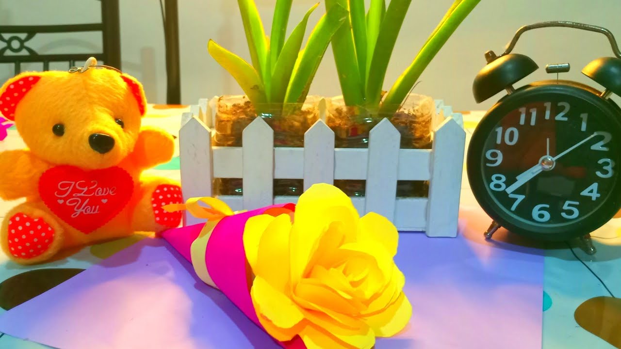 How to make Rose flower bouquet 🌹/Rose flower boquet / Hand Crafts ...