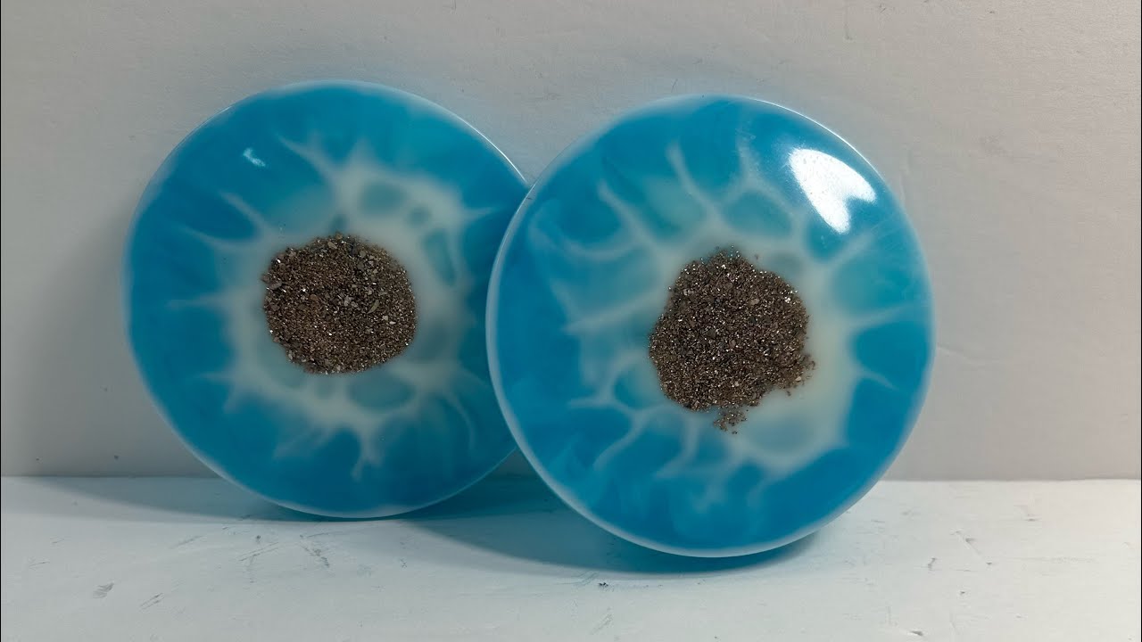 Resin 101: Larimar technique in RESIN COASTERS?? Sorta! #resinart # ...