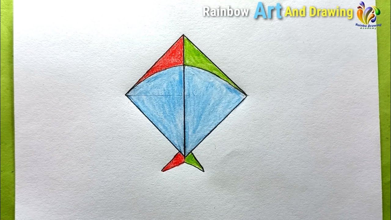 How to Draw a Kite Very Easy ️. ঘুড়ি আঁকার সহজ উপায় ️ || Drawing and ...