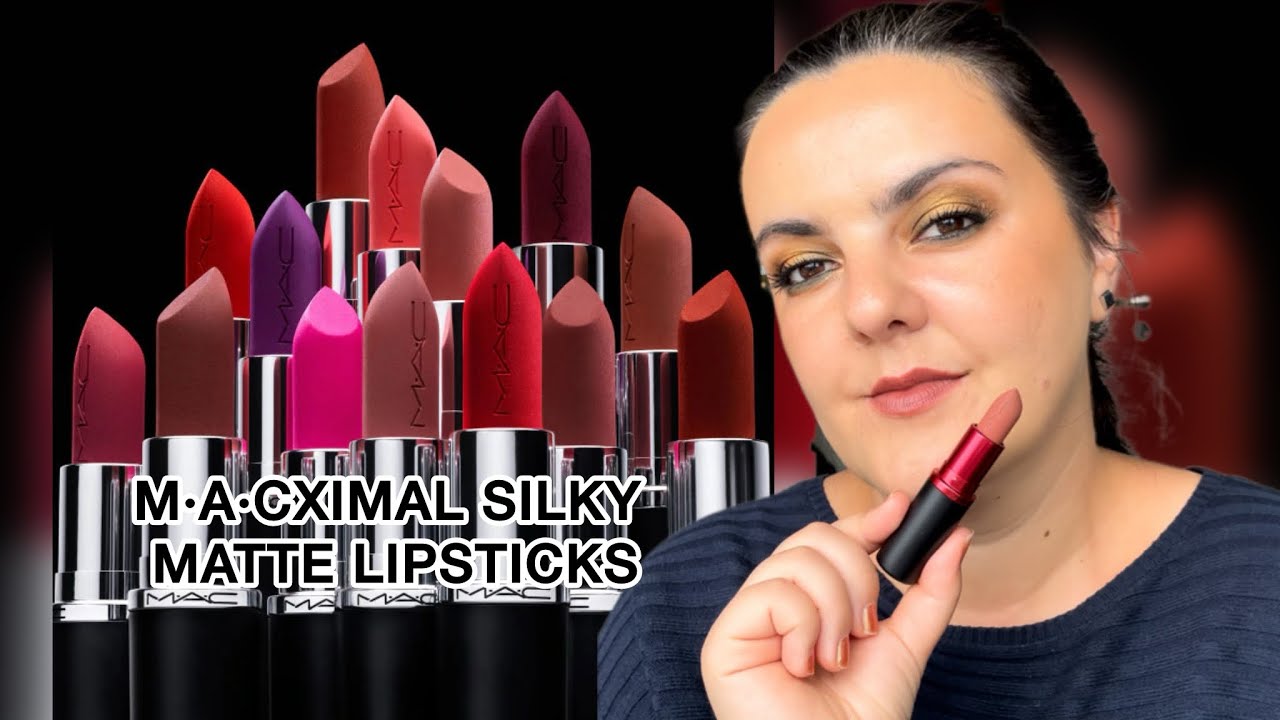 Mac Cosmetics Macximal Silky Matte Lipsticks lip swatches/ 25 shades ...