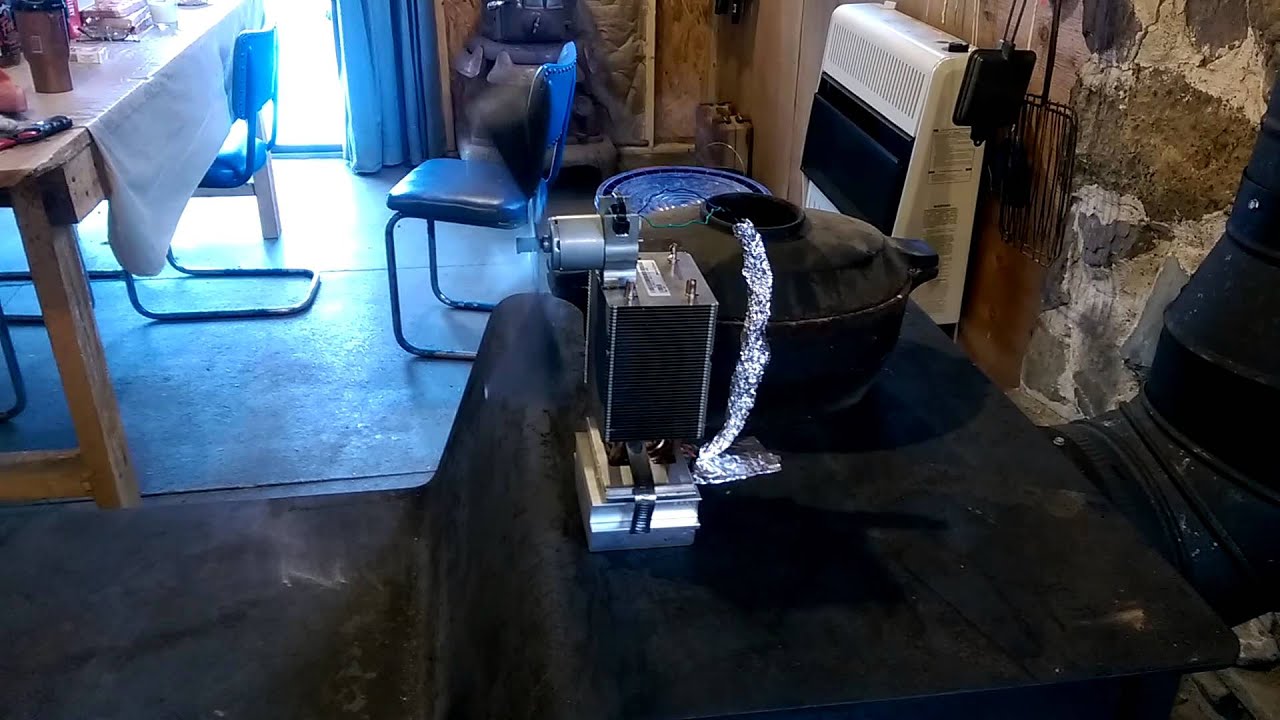 Homemade wood stove fan - YouTube