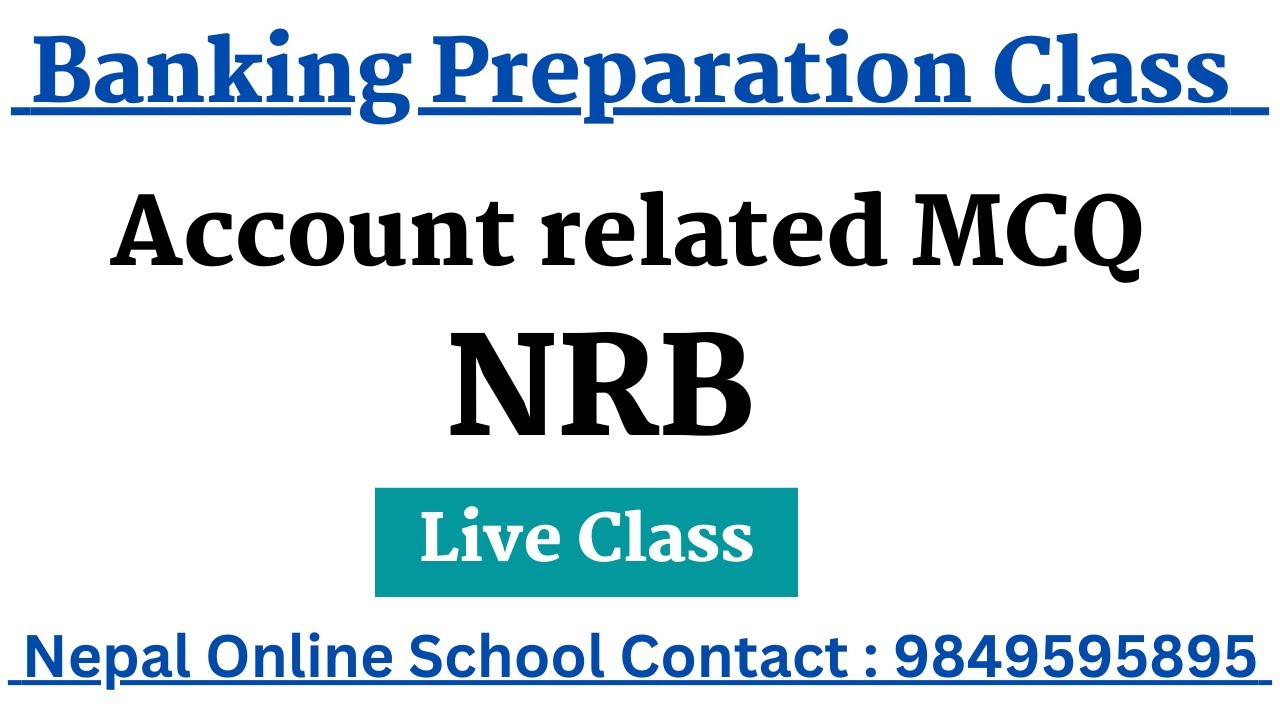 Banking Preparation Class I Account related MCQ | #bankingexam - YouTube