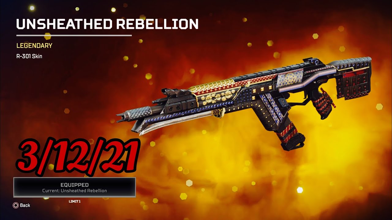 Apex Legends item shop - Unsheathed Rebellion Exclusive R-301 Skin is ...