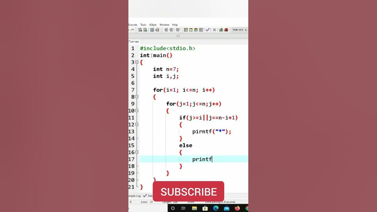 C Langauge Patter ↗️ Star Ytshorts Cprogramming Cpattern Educationalvideos Youtube