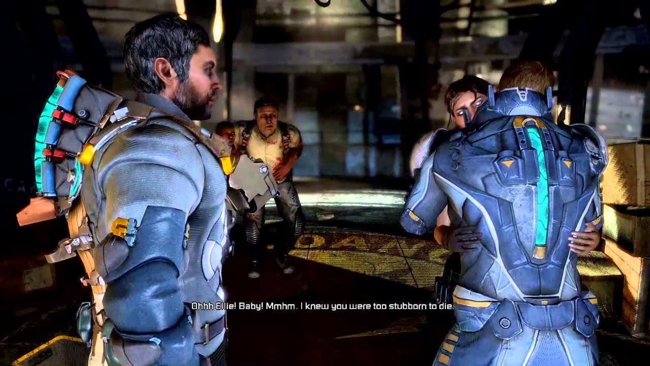 Dead Space 3 - Captain Robert Norton and Ellie Kissing (1080p) - YouTube