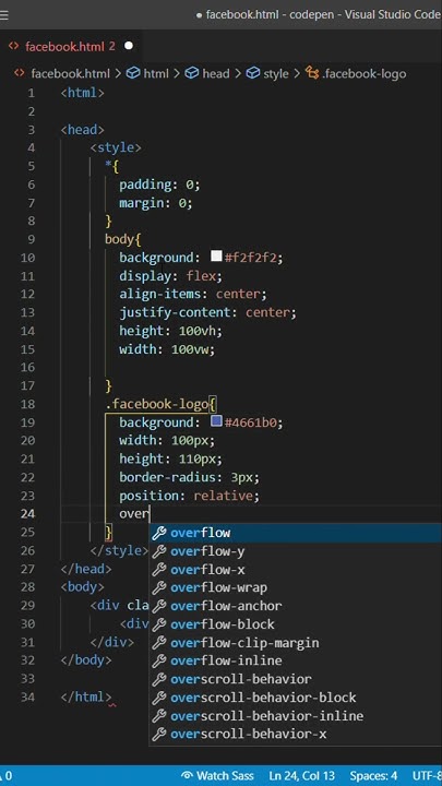 How To Make Facebook Logo | HTML CSS #shorts - YouTube