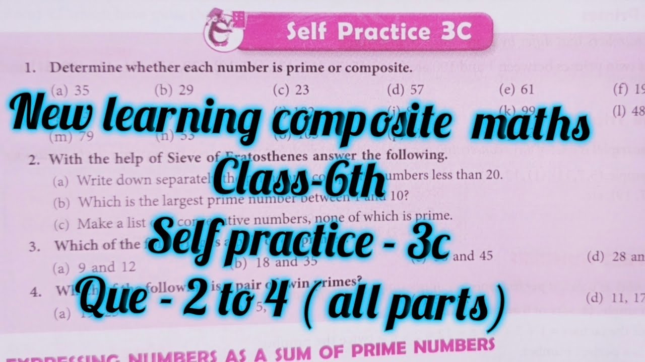 new learning composite maths class 6 self practice 3c | schand's maths ...