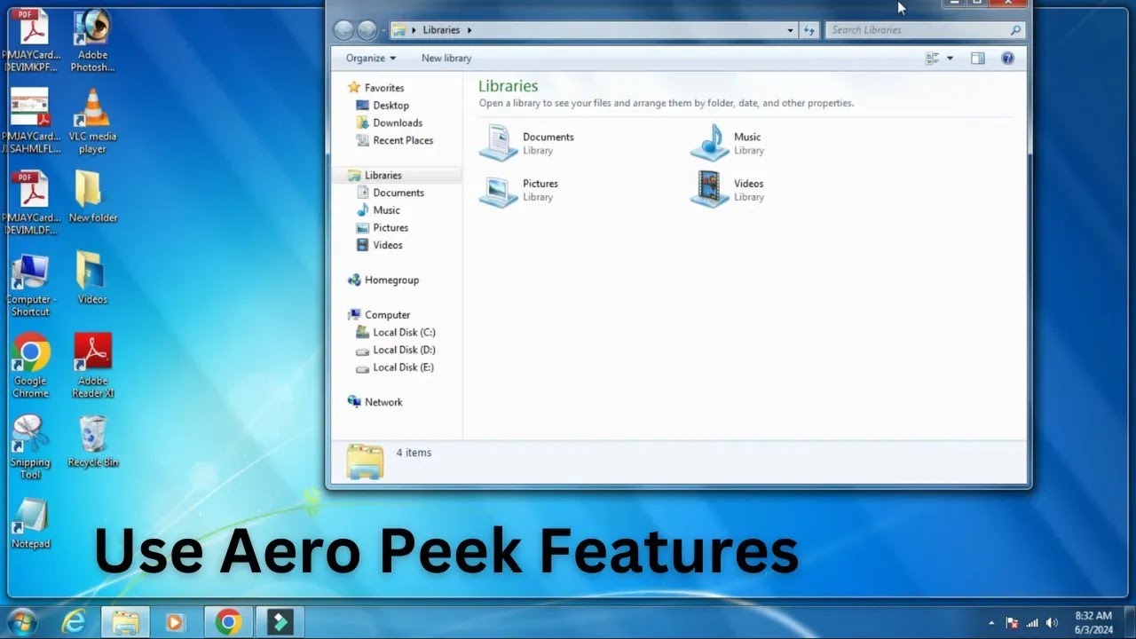 How to Use/Enable Aero Peek in Windows 7? - YouTube