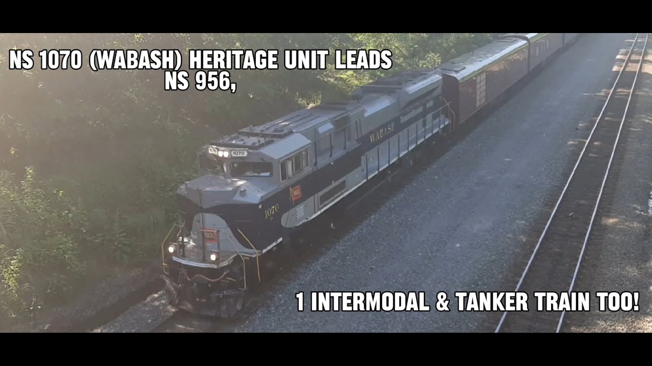 (Saturday Evening Catches) NS #1070 Leads NS 956 (OCS) Train, Intermodal & Tanker Trains! - YouTube