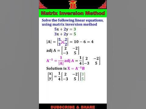 Matrix Inversion Method - YouTube
